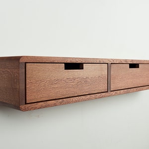 Floating Console Table With Three Drawers in Solid Oak – Scandinavian ...