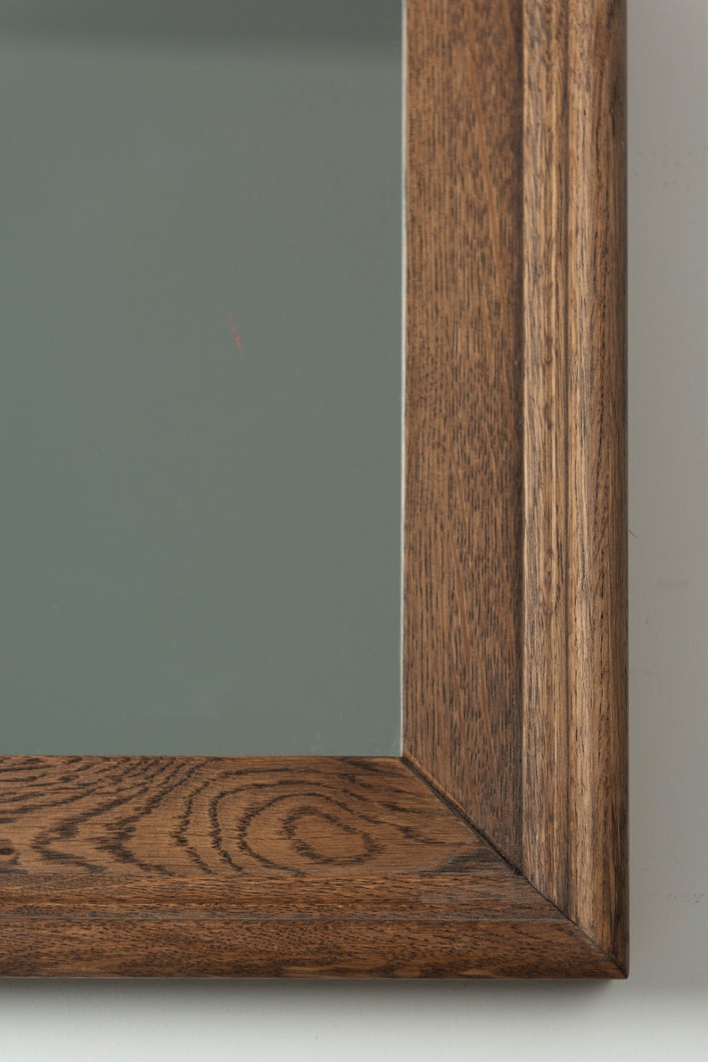 Handcrafted Oak Wall Mirror: Modern Solid Wood Frame, Vertical ...