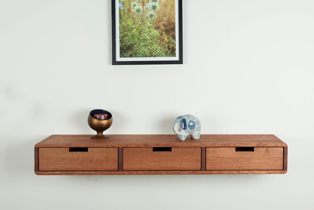 Floating Console Table With Three Drawers ,entryway Table, Hallway ...