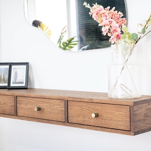 Floating Console Table With Three Drawers ,entryway Table, Hallway ...