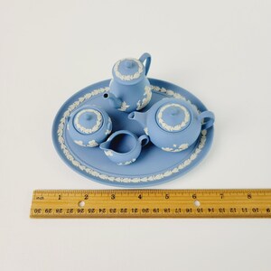 Vintage Wedgwood Blue Jasperware Miniature Tea Set With 12 Pieces: Tray ...