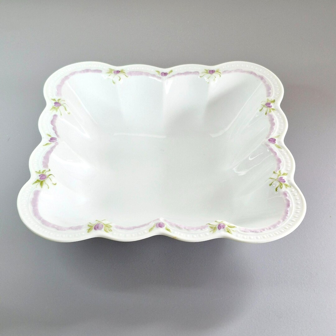 Vintage German "viktoria" Square Serving Bowl by Hutschenreuther, Hand ...