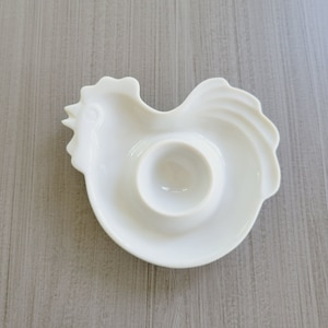 Vintage Ceramic Rooster Egg Cup, Farmhouse Chicken Decor for Breakfast ...