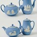 Vintage Wedgwood Blue Jasperware Miniature Tea Set With 12 Pieces: Tray ...