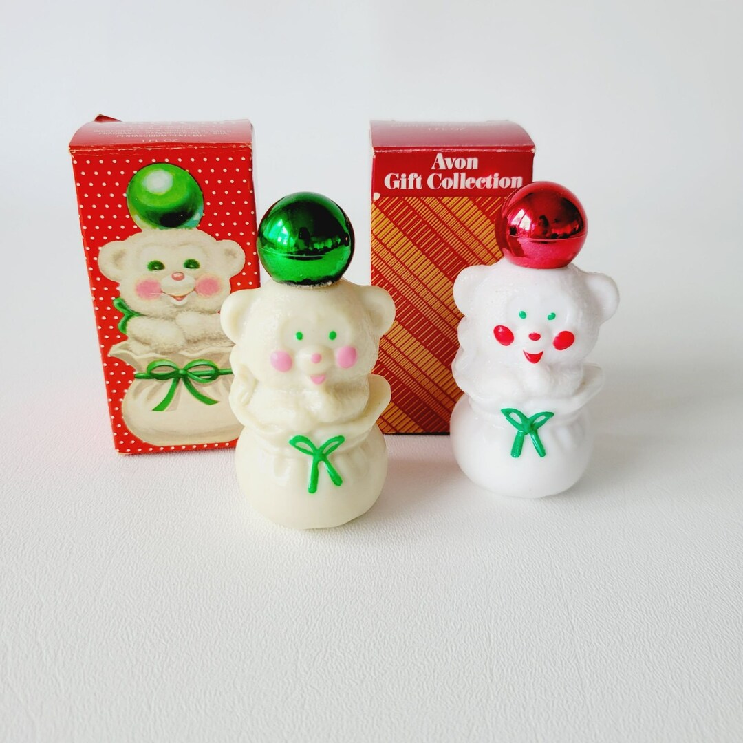 Avon Snug Cub Christmas Bottles of Cologne, 2 Vintage 1980s Christmas ...