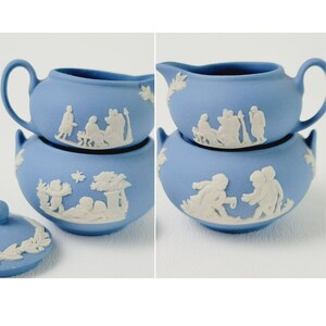 Vintage Wedgwood Blue Jasperware Miniature Tea Set With 12 Pieces: Tray ...