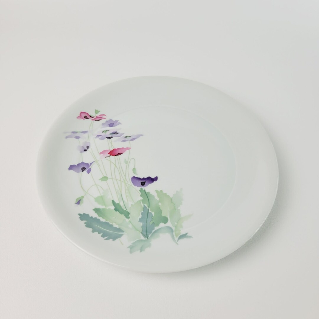 Block Spal DINNER Plate the Artist's Garden, Midsummer Watercolor, Pink ...