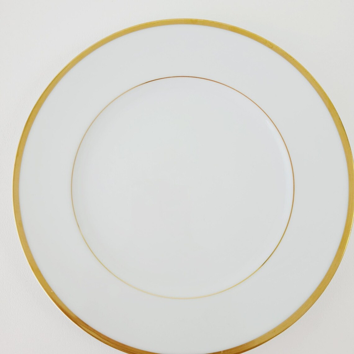 Noritake Ireland Carrie SALAD Plates, White Double Gold Trim, Classic ...