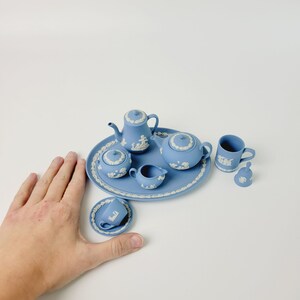 Vintage Wedgwood Blue Jasperware Miniature Tea Set With 12 Pieces: Tray ...
