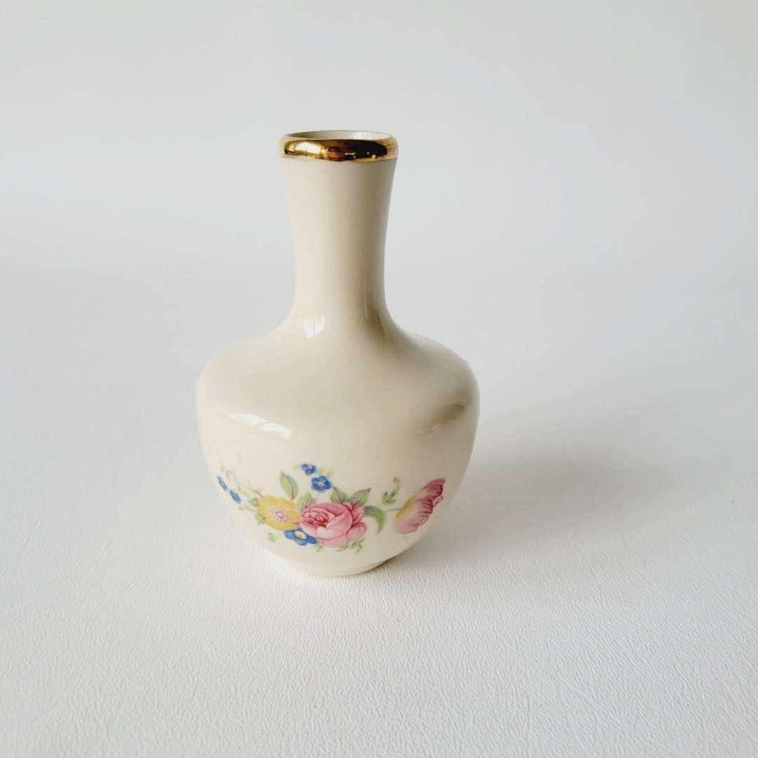 Vintage Marco Pottery SMALL Vase Pink & Blue Floral Bud Vase - Etsy