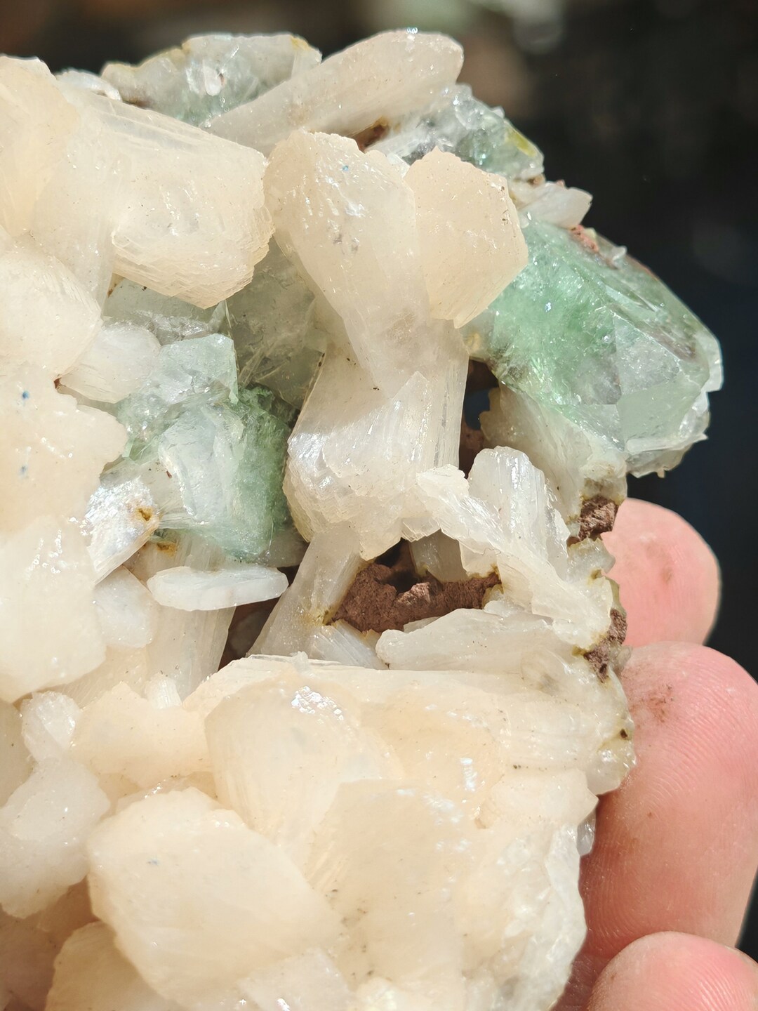 Green Apophyllite Points on Stilbite Matrix - Etsy