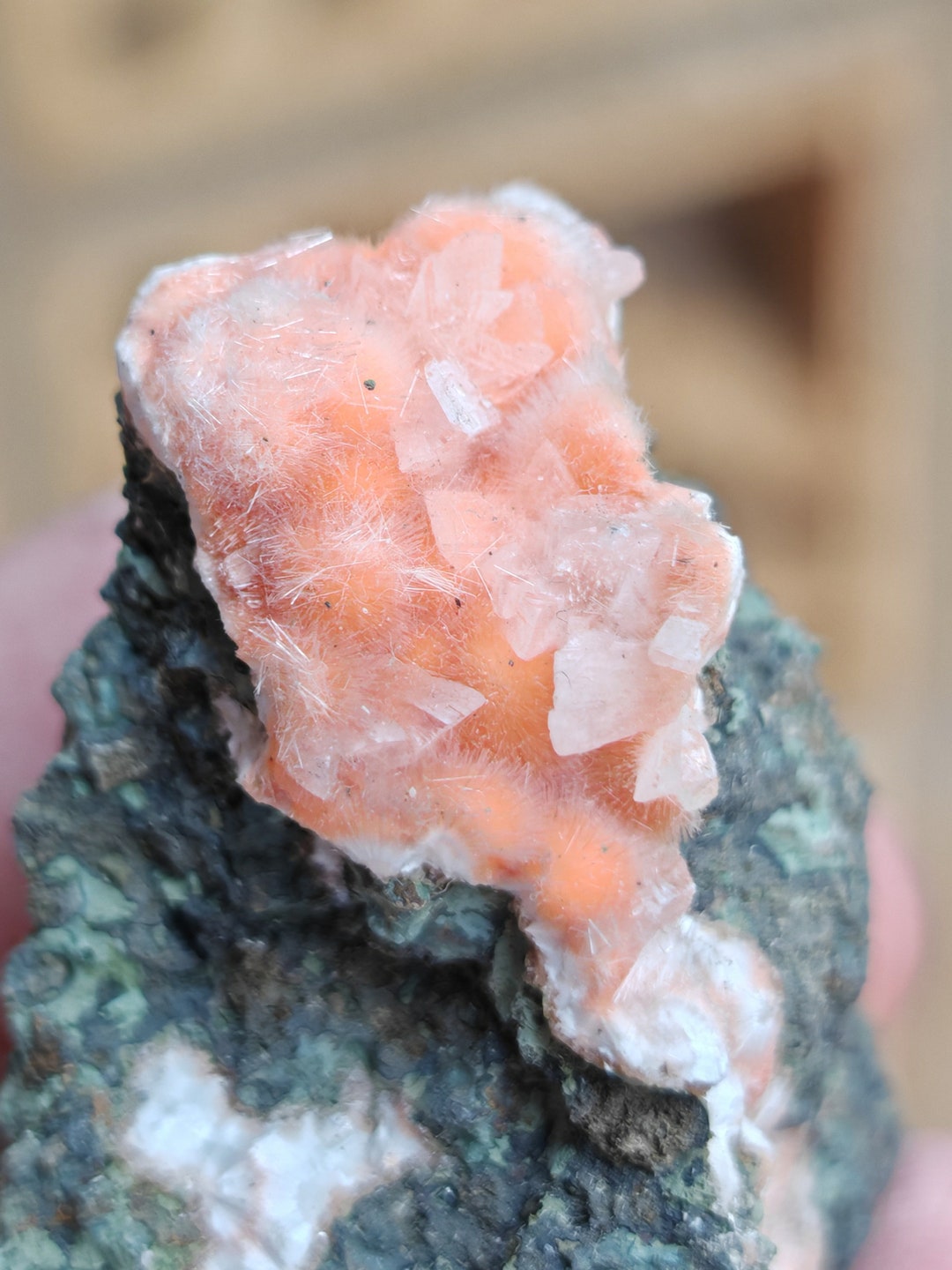 Red Mesolite With Heulandite Crystals on Matrix - Etsy UK