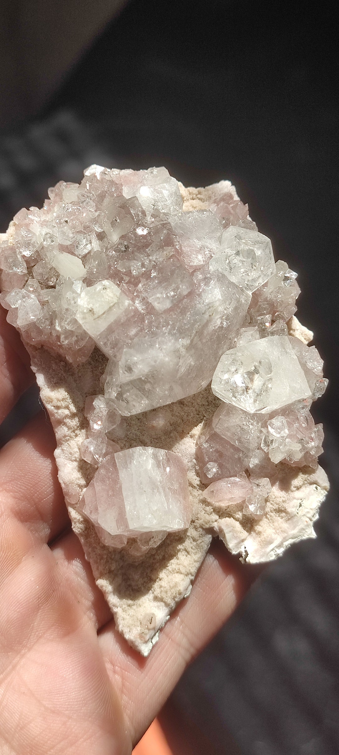 Pink Apophyllite in Matrix - Etsy