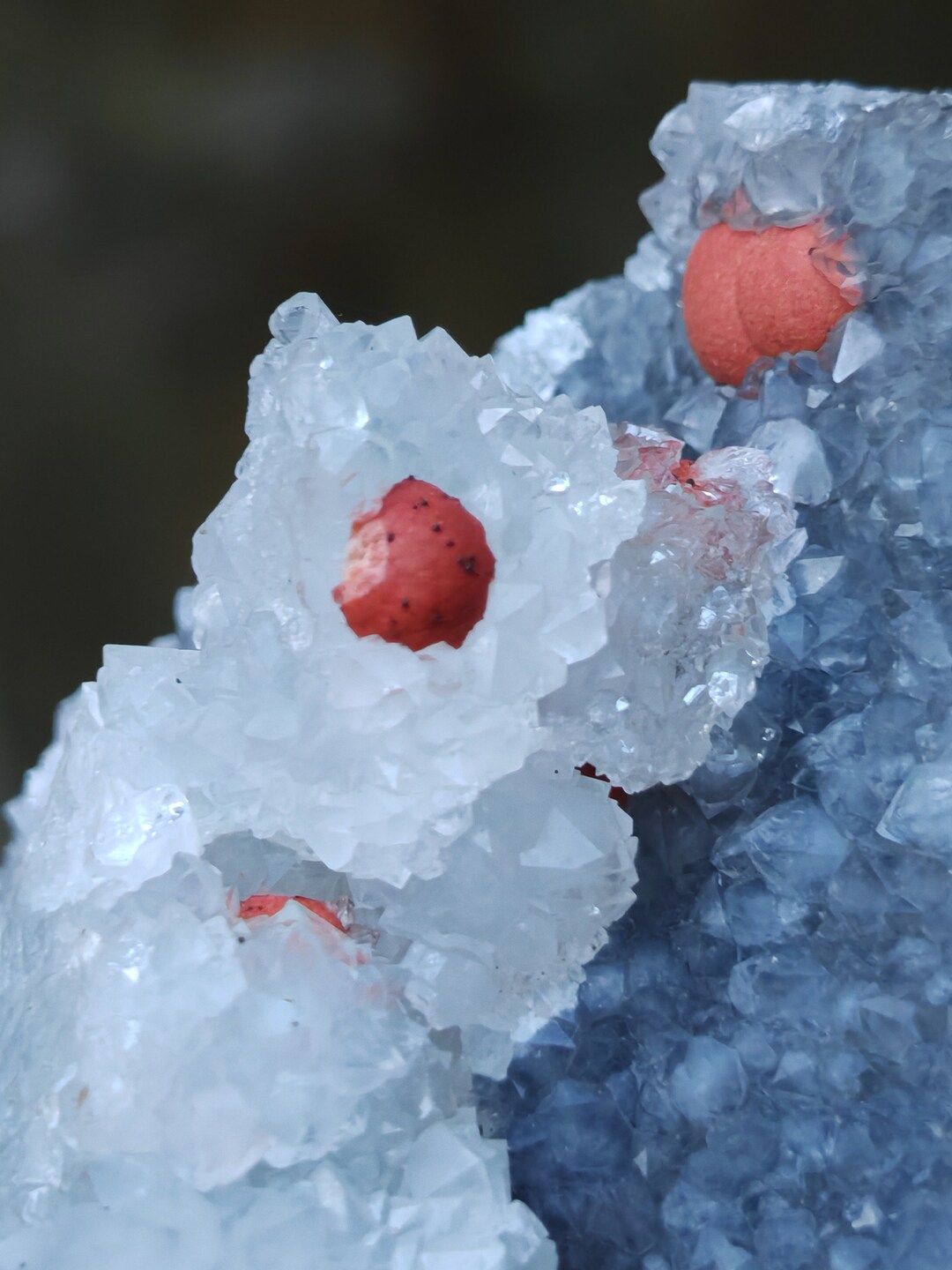 Red Fluorite Balls in standing Matrix - Etsy