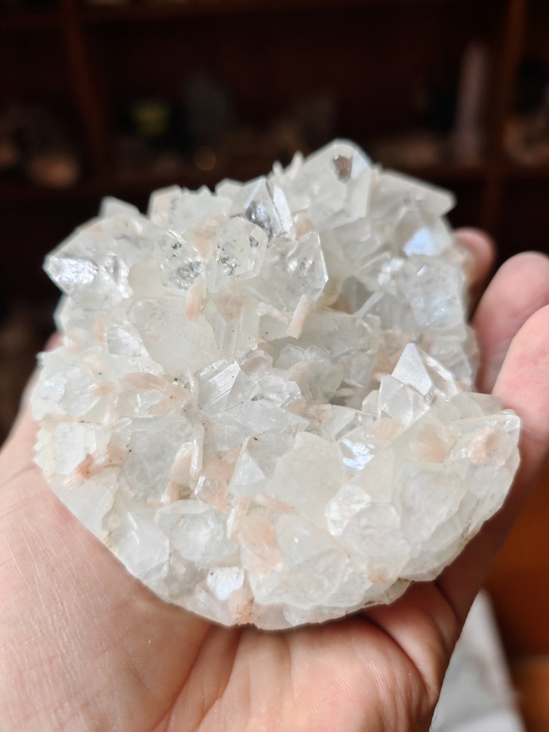 Apophyllite Point Cluster With Peach Stilbite - Etsy