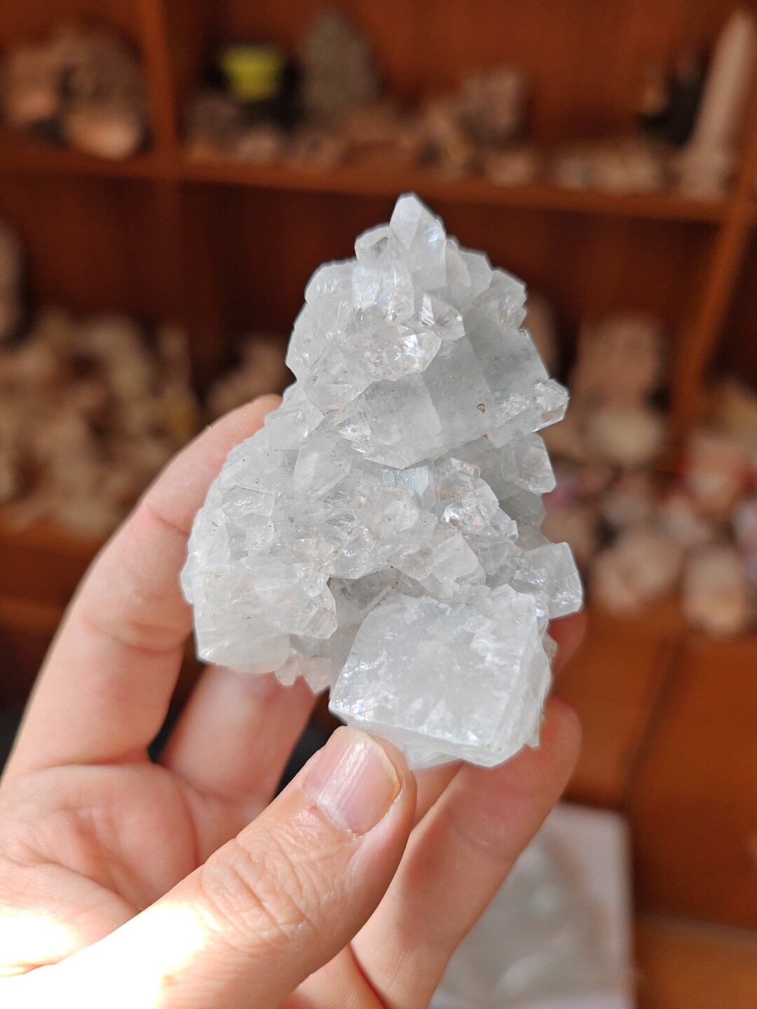 Cubic Apophyllite on Blue Chalcedony Matrix - Etsy