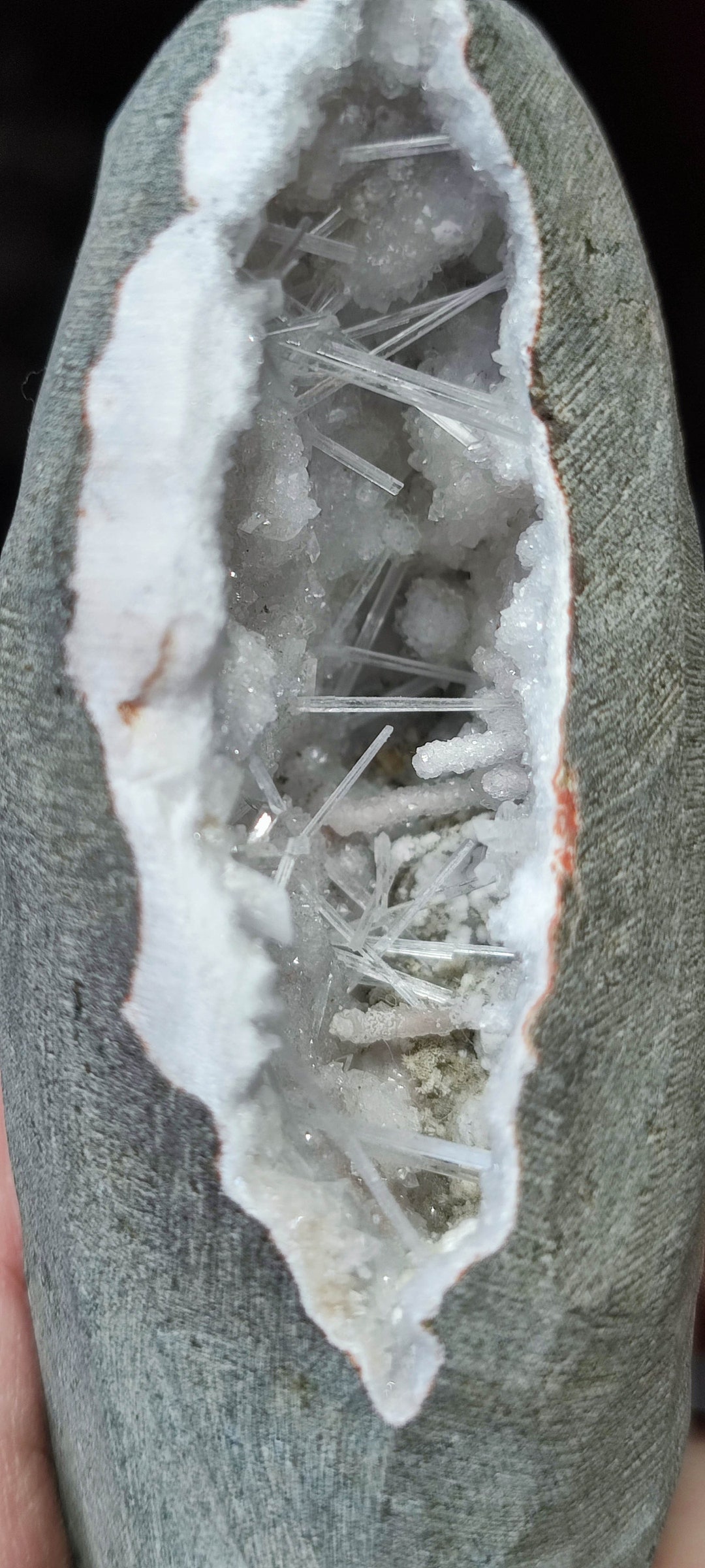 Sciolecite and Quartz Geode With Stalactites - Etsy