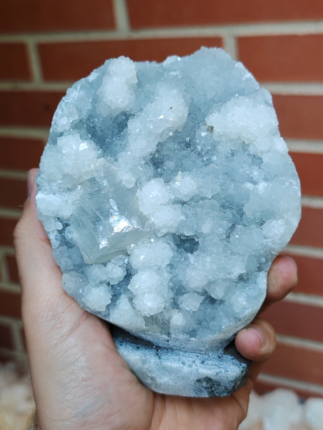 Calcite on Grayish Bluish Quartz Matrix - Standing - Etsy