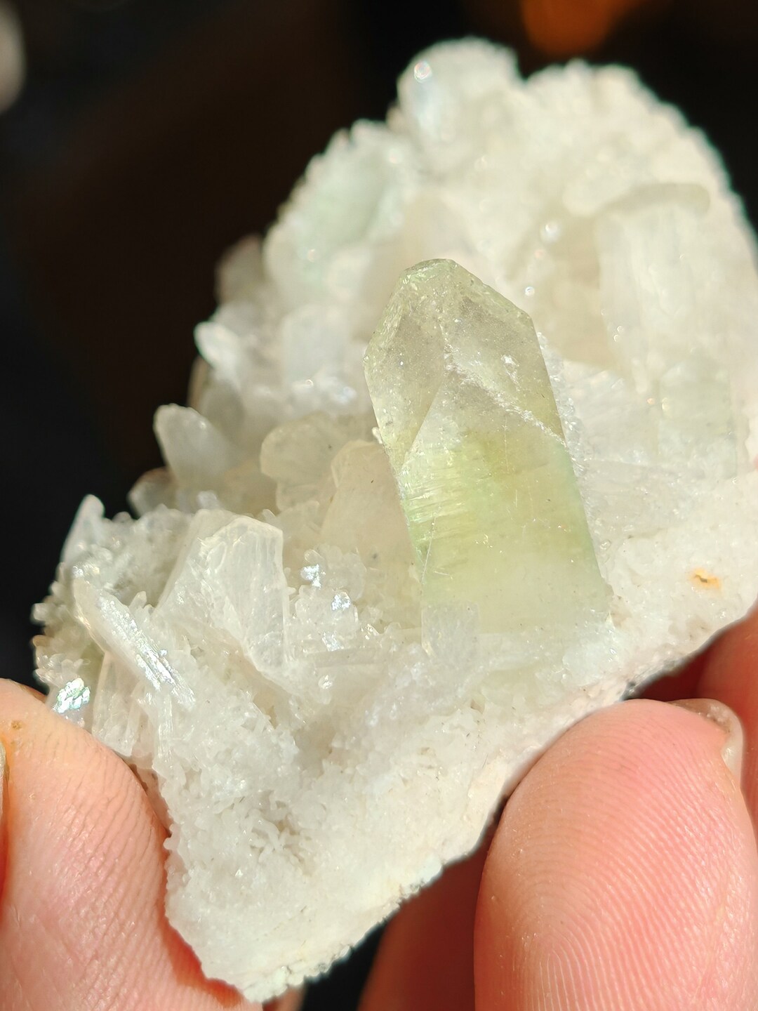 Green Apophyllite Points on Stilbite Matrix - Etsy