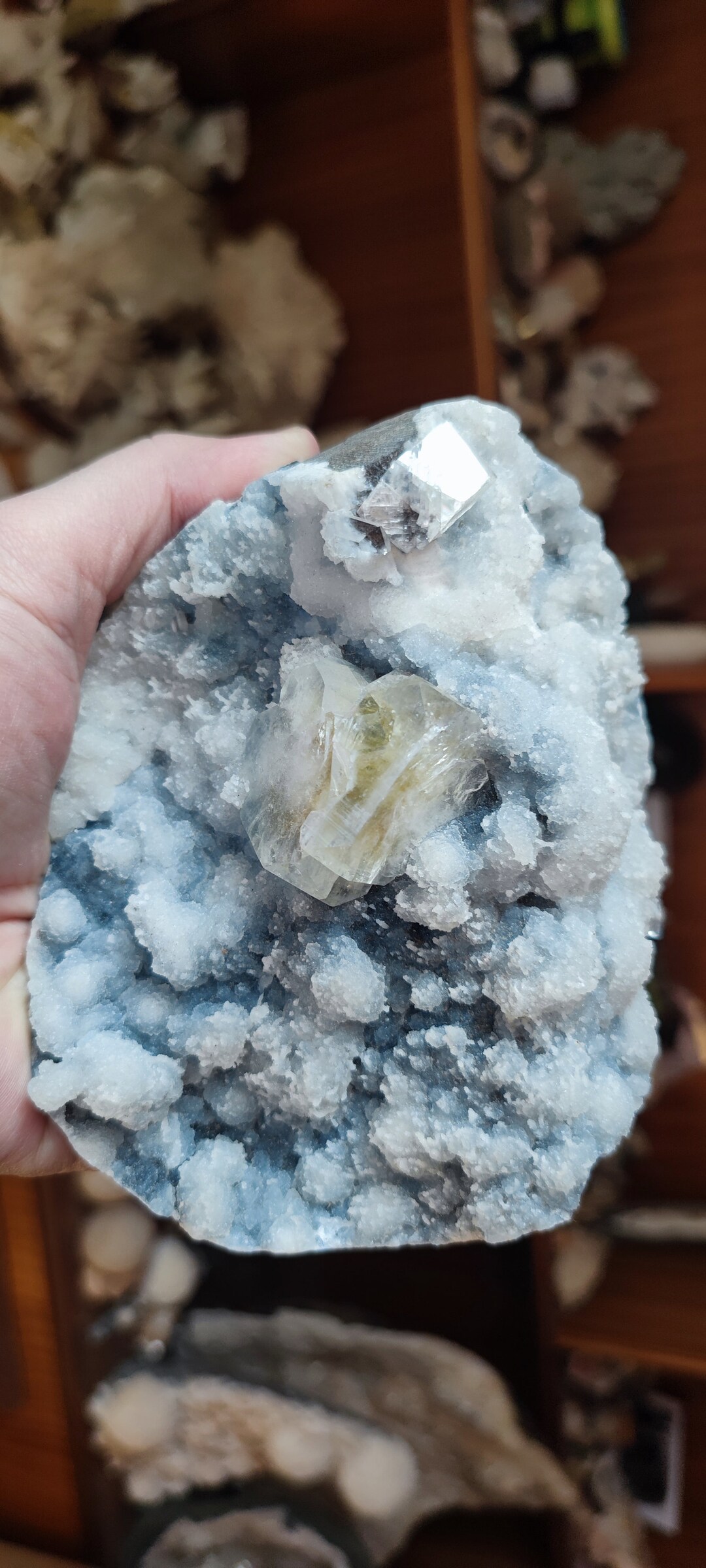 Apophyllite Cluster on Brilliant Blue Chalcedony Matrix - Etsy