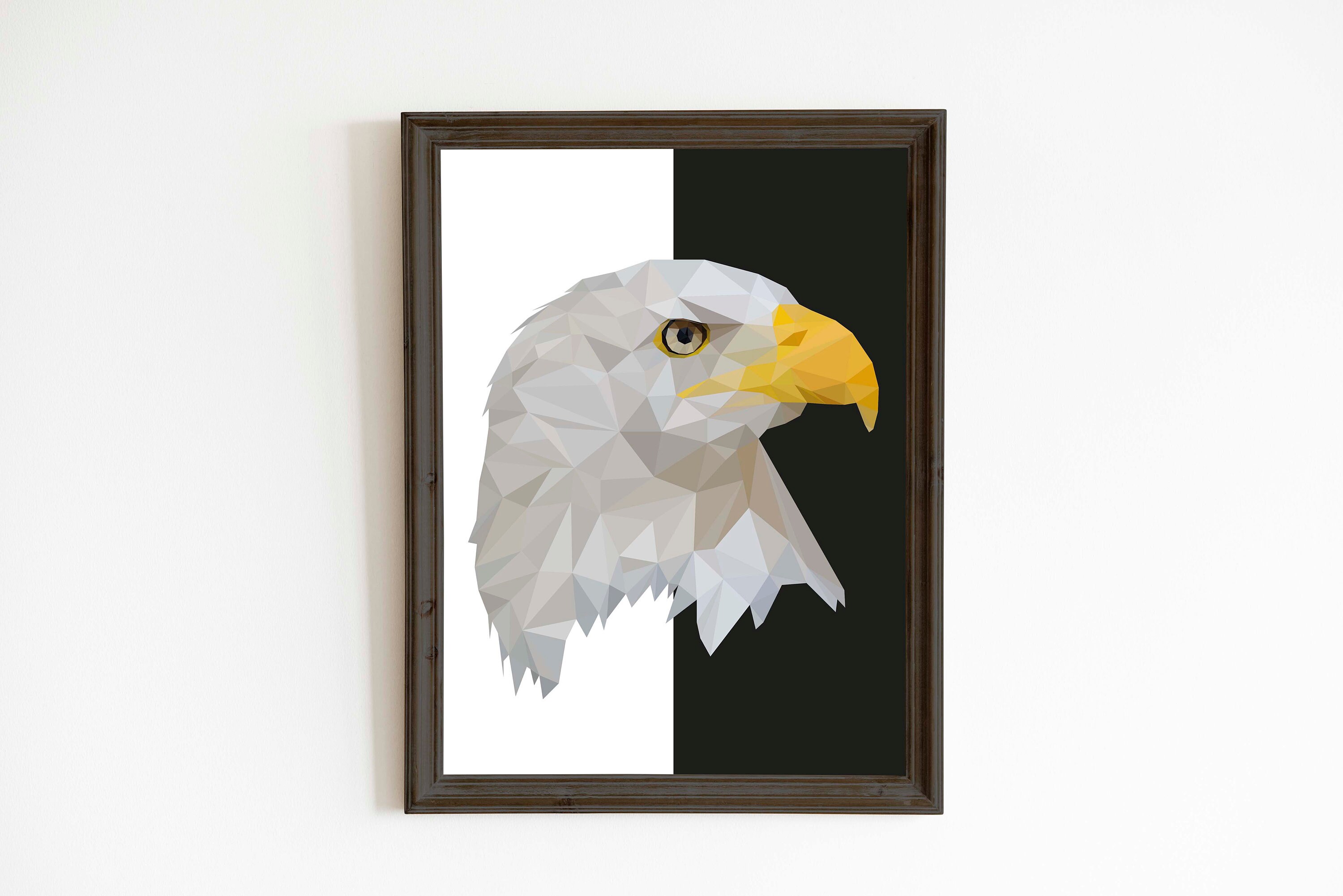 Geometric Eagle Art Print , Polygon Art, Printable, Eagle Wall Art ...