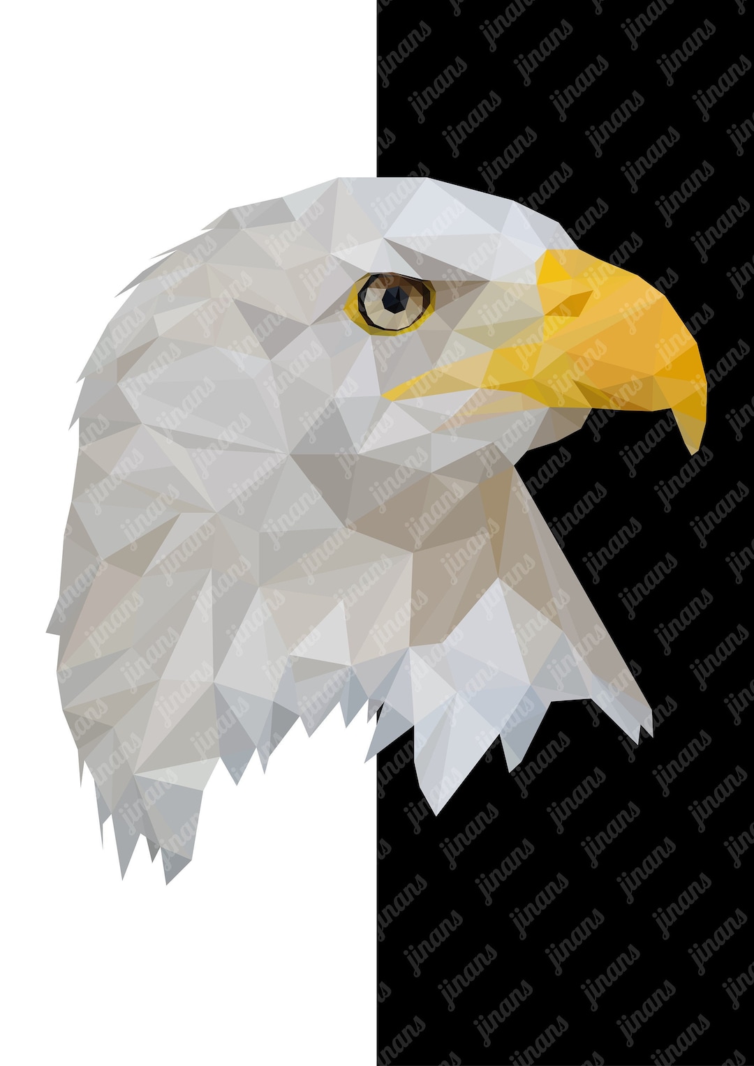Geometric Eagle Art Print , Polygon Art, Printable, Eagle Wall Art ...