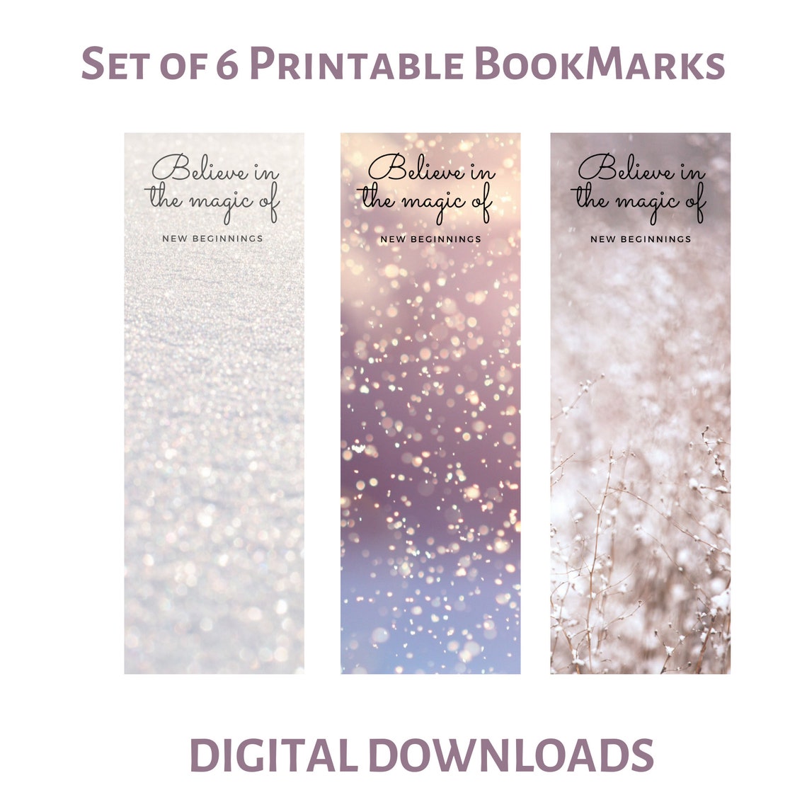 Set of 6 Printable Bookmarks for Reading Bookmarks With - Etsy