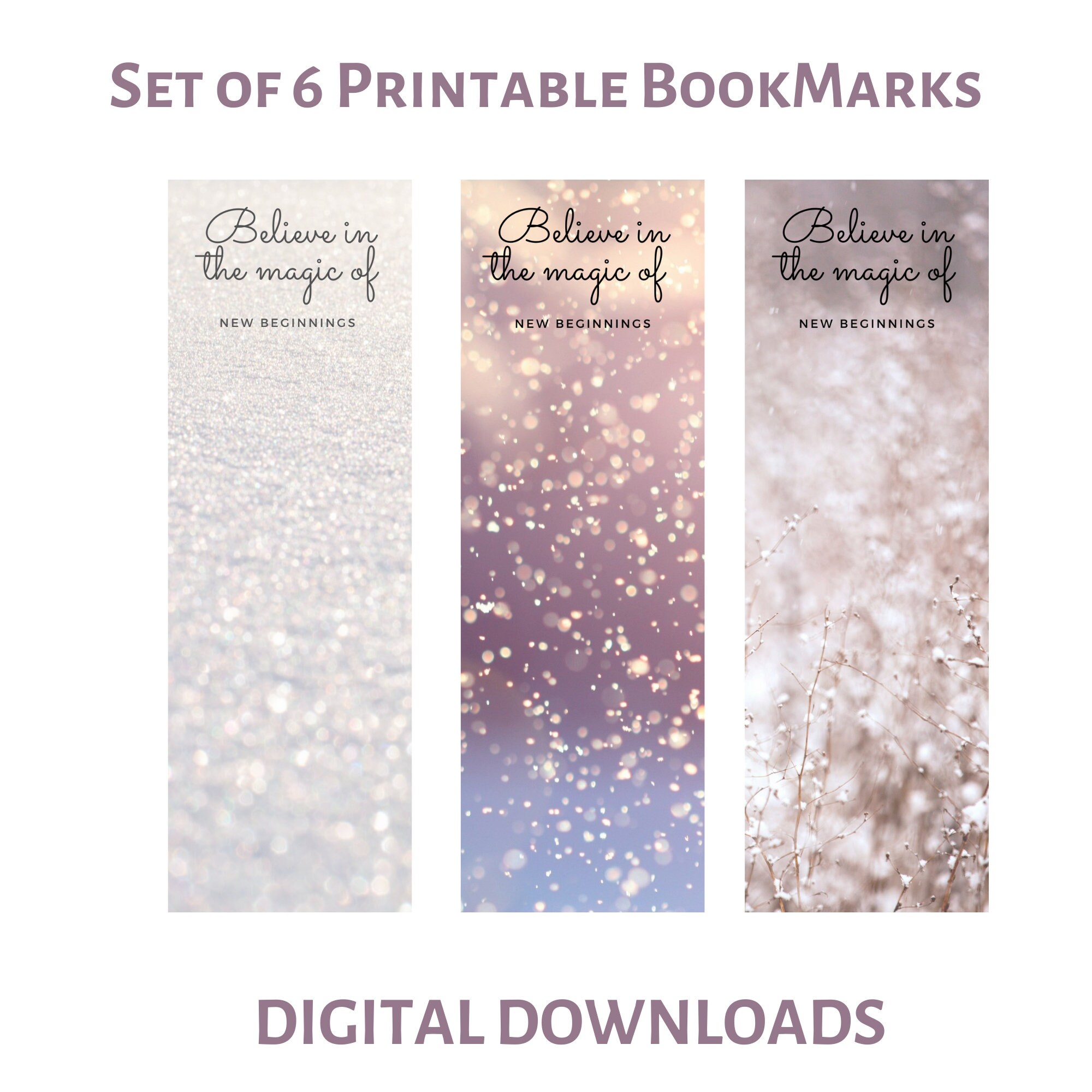 Set of 6 Printable Bookmarks for Reading, Bookmarks With Quotes ...