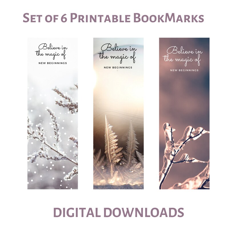 Set of 6 Printable Bookmarks for Reading, Bookmarks With Quotes ...