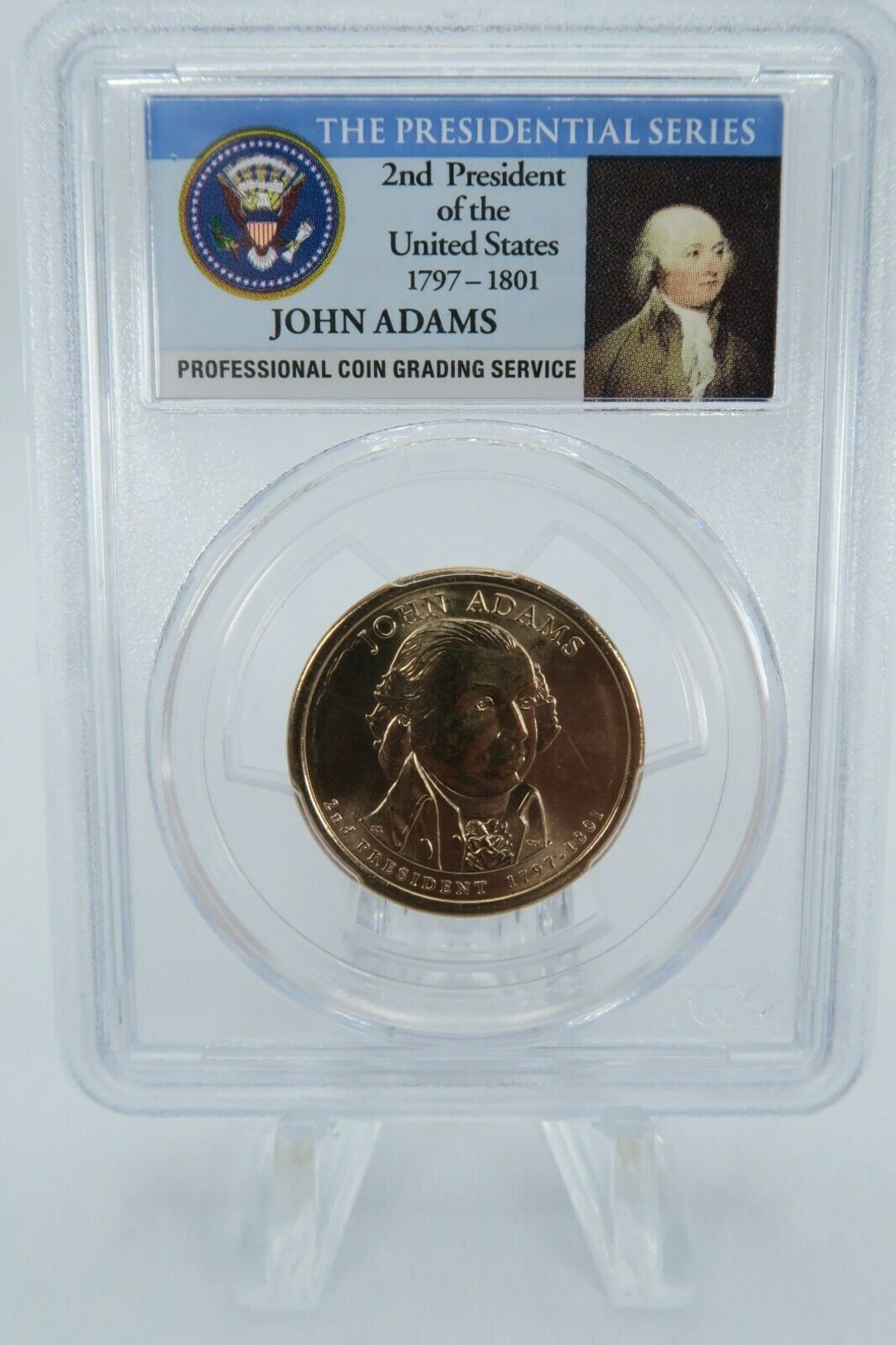 2007-D PCGS MS66 John Adams Position A Presidential Dollar Business ...