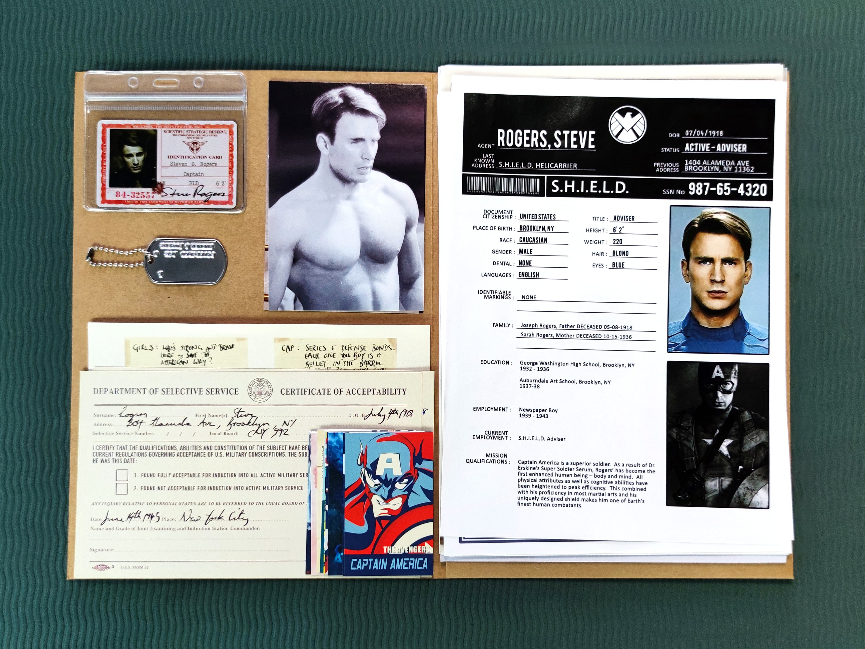 Captain America File S.H.I.E.L.D. Steve Rogers Secret Folder | Etsy