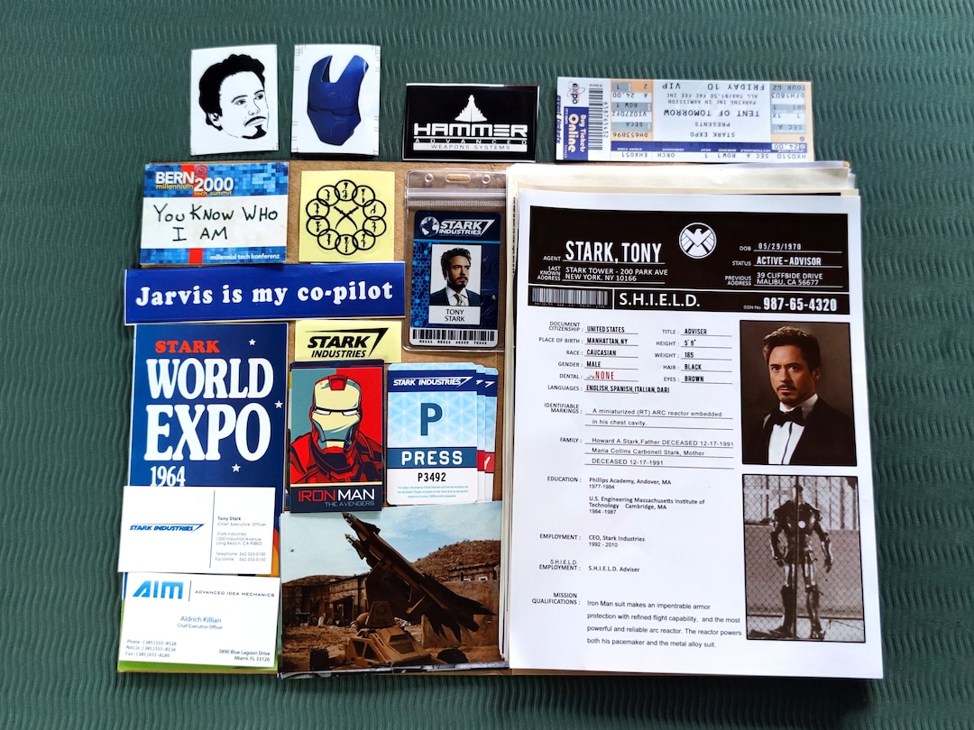 Iron Man File S.H.I.E.L.D. Tony Stark Secret Folder Paper Props - Etsy