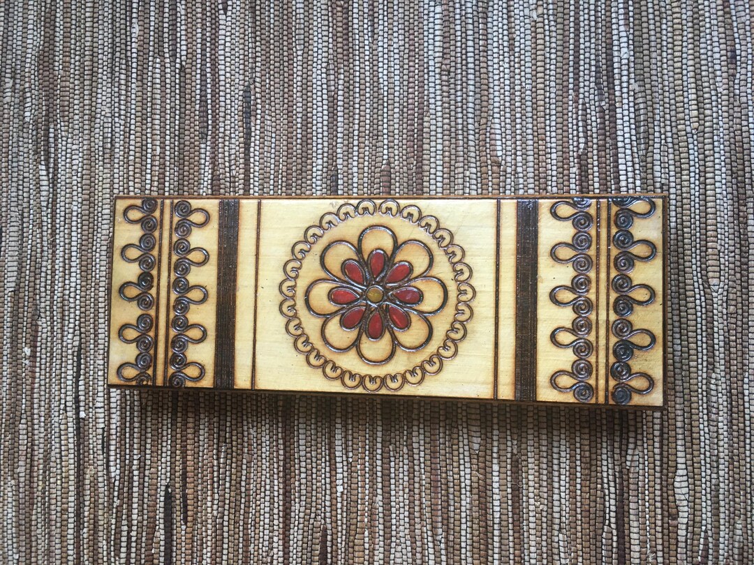 Polish Pyrography Wooden Pencil Box Wieliczka Poland - Etsy