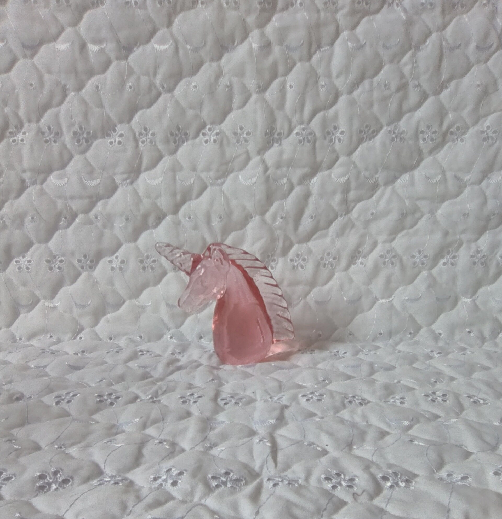 VTG Art Glass Unicorn Bust Paperweight/pink Glass Unicorn - Etsy