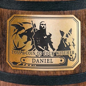 Witcher Mug Wooden Beer Stein With Personalized Etched Plaque Gift for ...