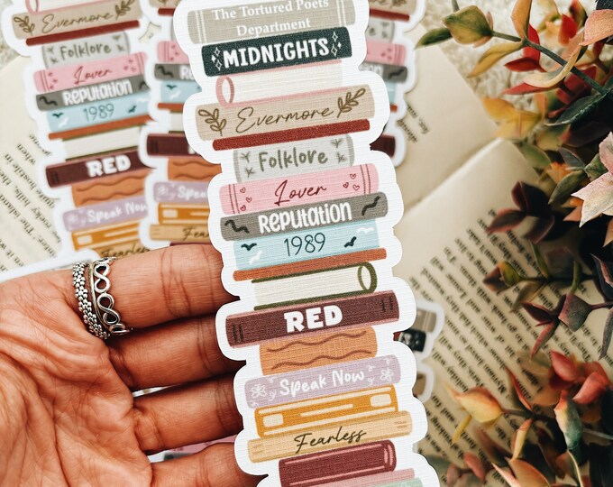 Tswift Album Bookstack Vinyl Sticker and Bookmark Swift Book Gift Fan ...