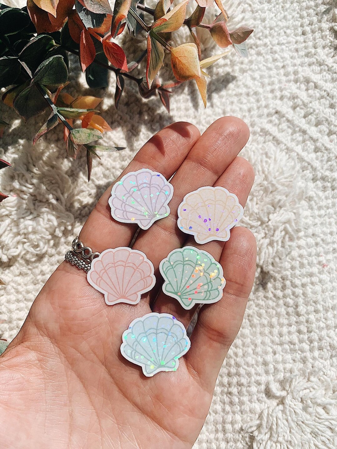 Mini Pastel Glitter Shells Phone Sticker Pack - Etsy