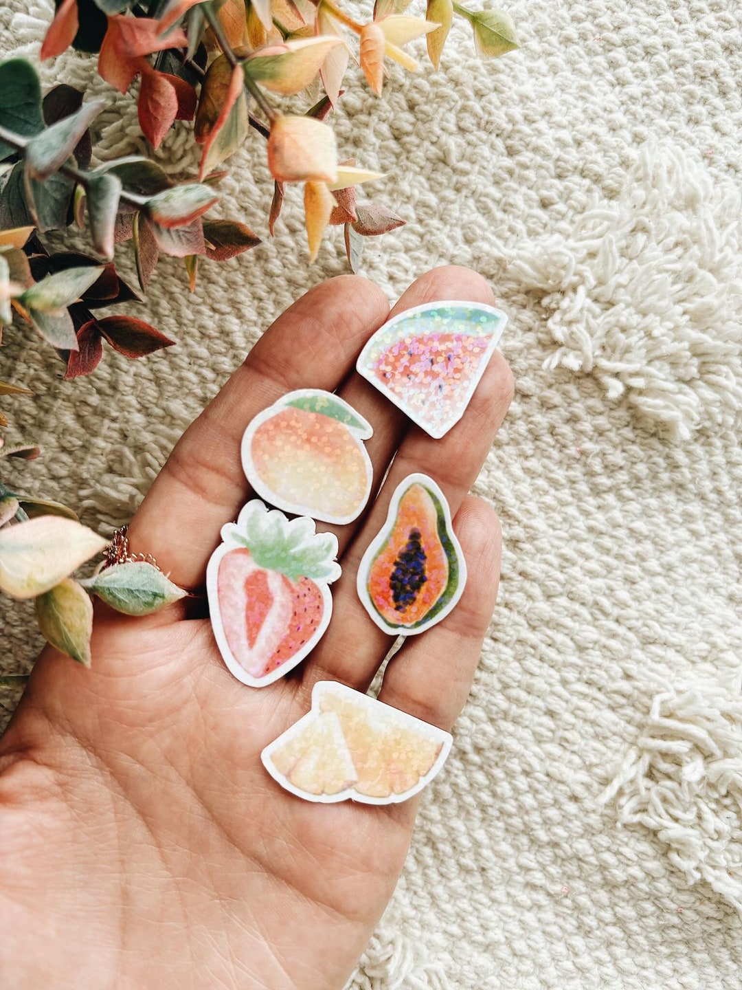 Mini Glitter Summer Fruit / Summer Fruit Vinyl Stickers | Watermelon ...