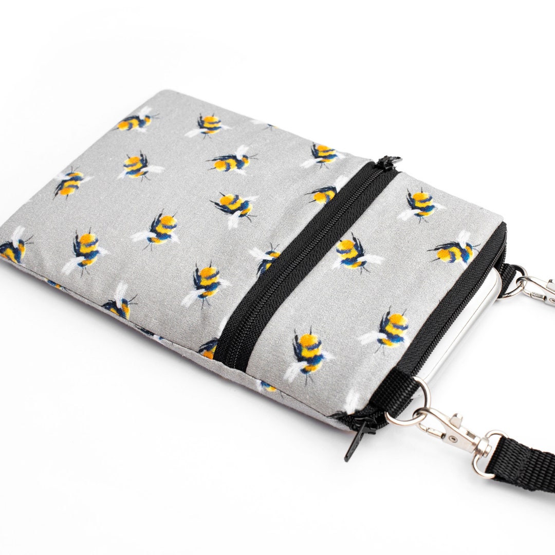 Honey Bees iPhone Bag, Insect Cross Body Phone Bag, Small Padded ...