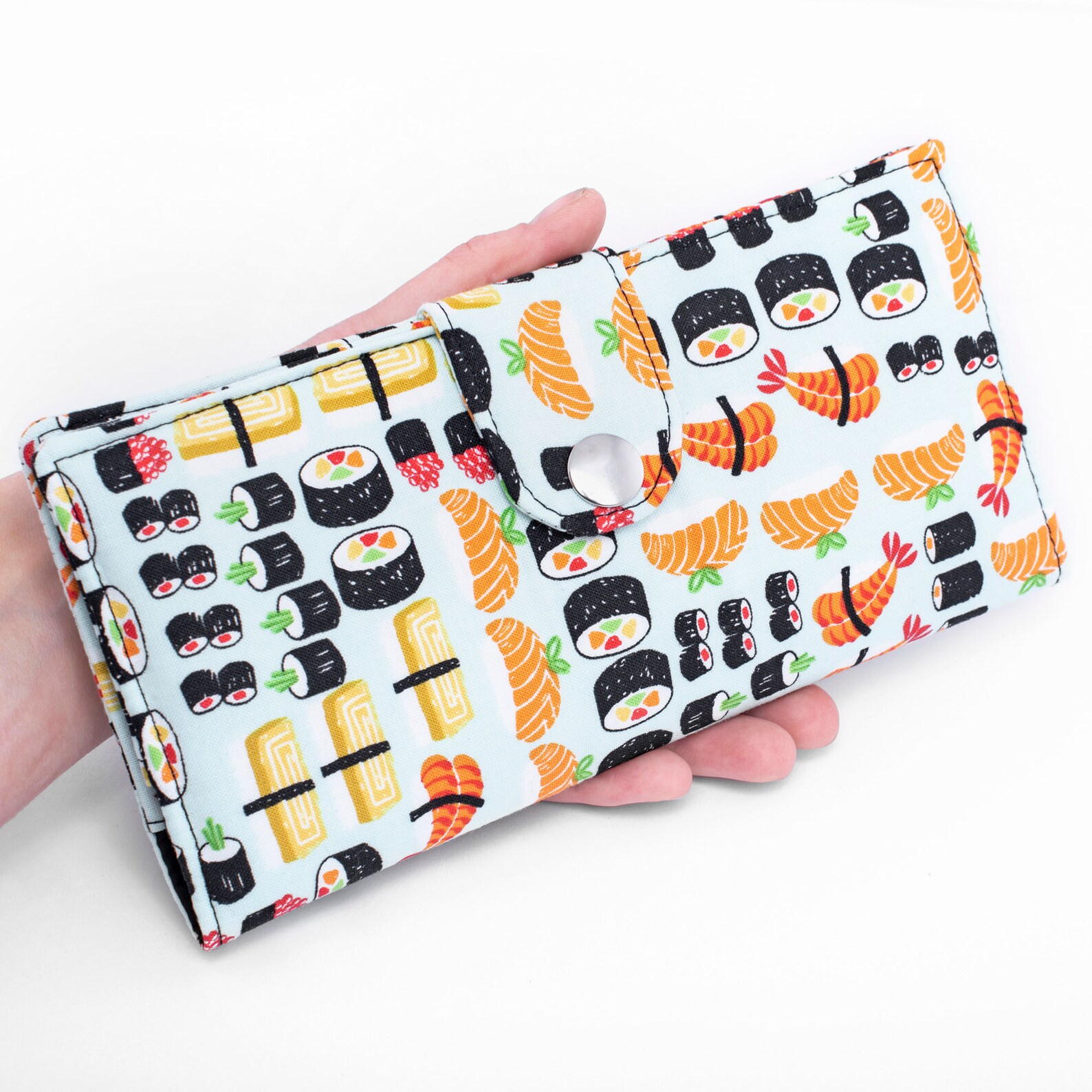 Sushi Print Bifold Wallet Food Fabric Long Wallet - Etsy España