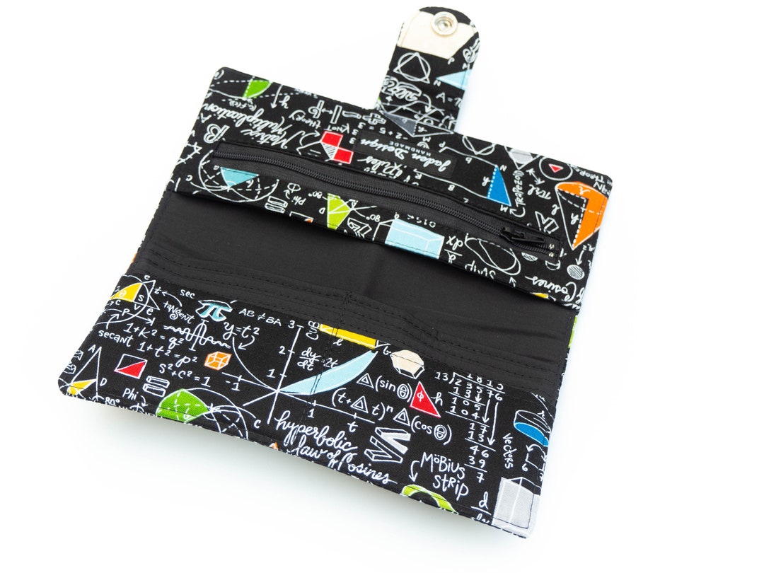 Math Bifold Wallet, School Long Wallet, Padded Phone Organizer Wallet ...