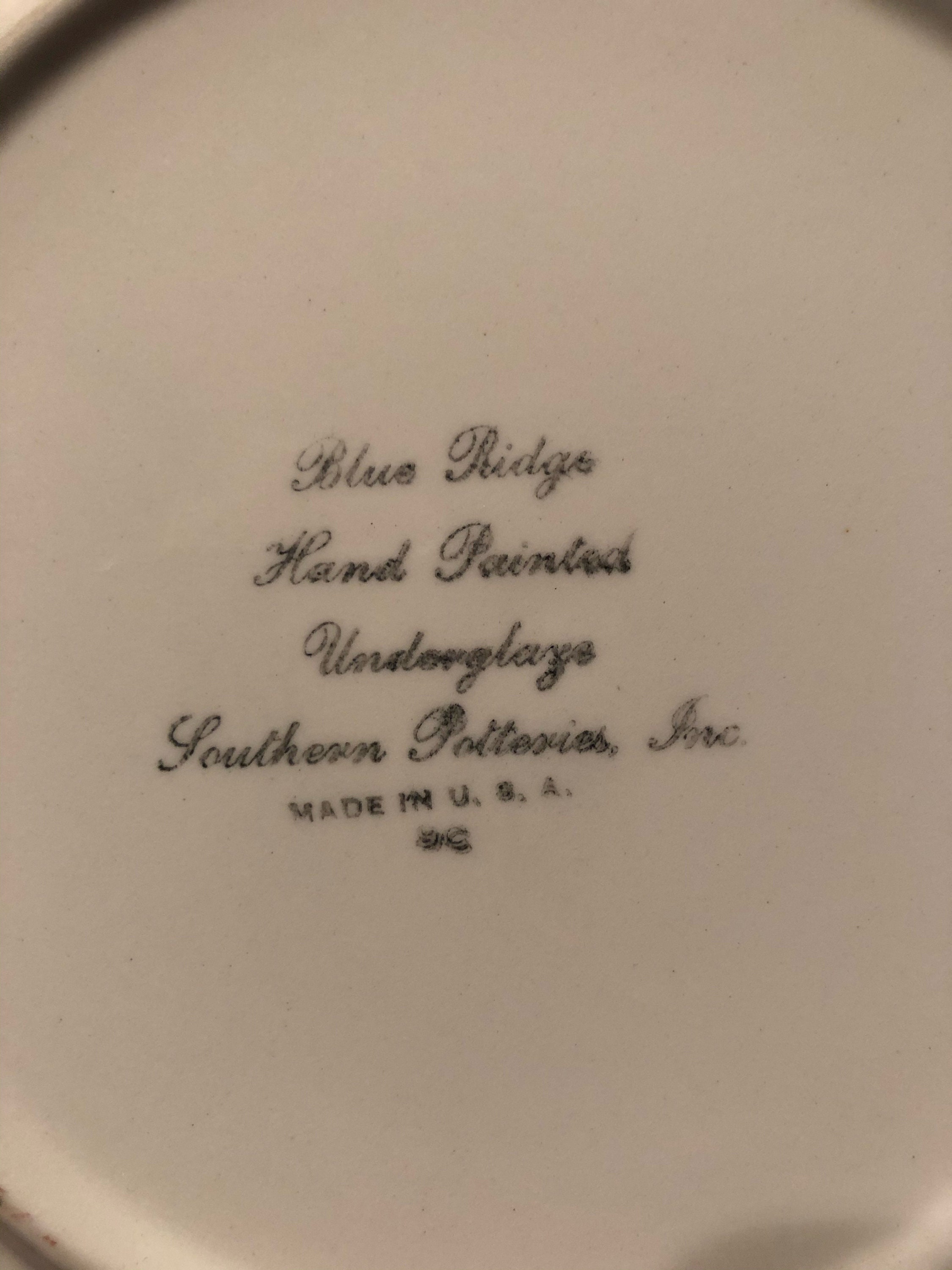 Vintage Blue Ridge Hand Painted Plates Set of 5 - Etsy