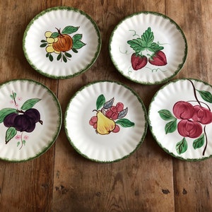 Vintage Blue Ridge Hand Painted Plates Set of 5 | Etsy