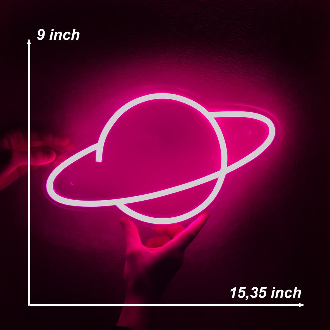 Led Sign Planet Neon Sign Light Neon Desk Light Small | Etsy