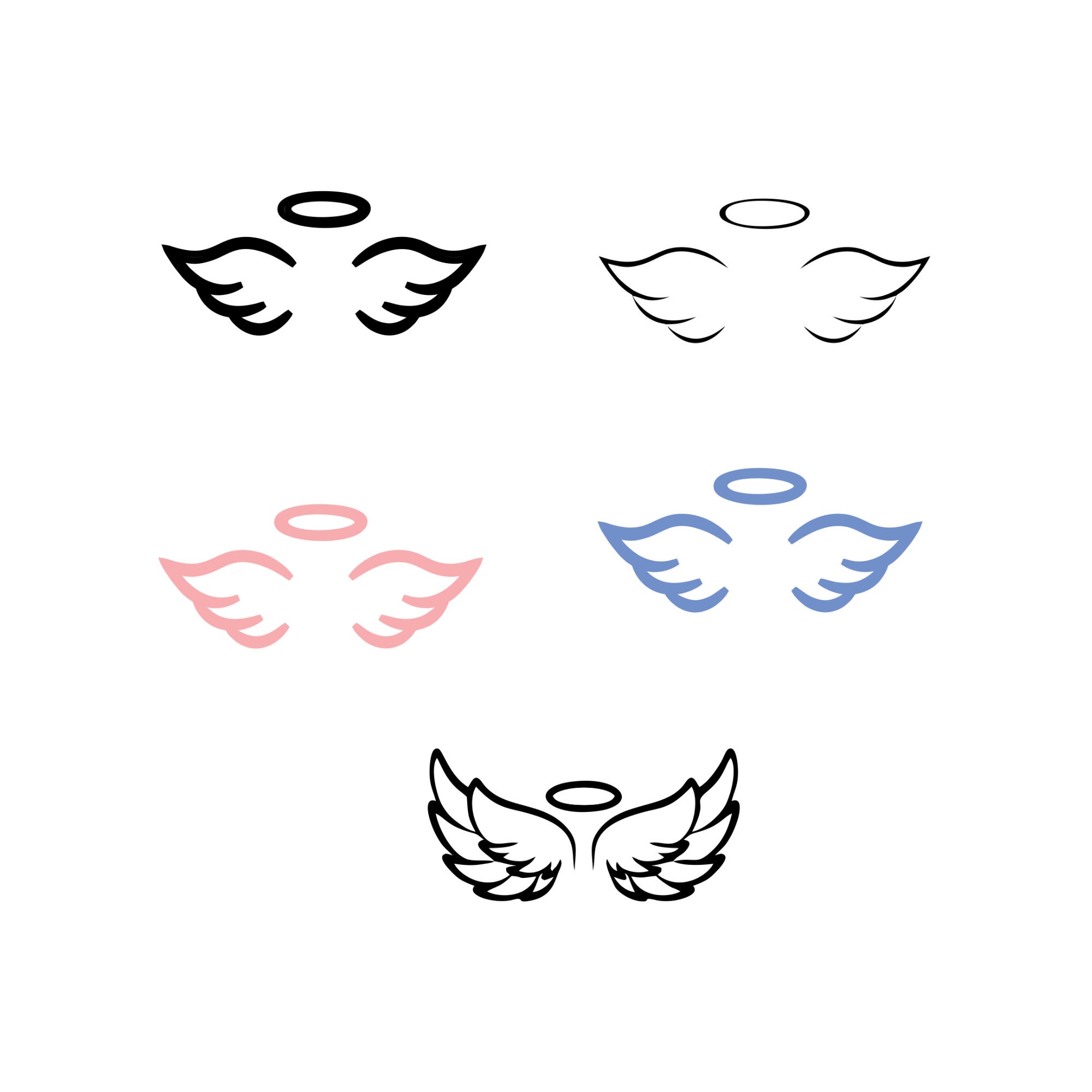 Angel Wing Svg, Digital Download, Silhouette Svg, Png, Silhouette Cut ...