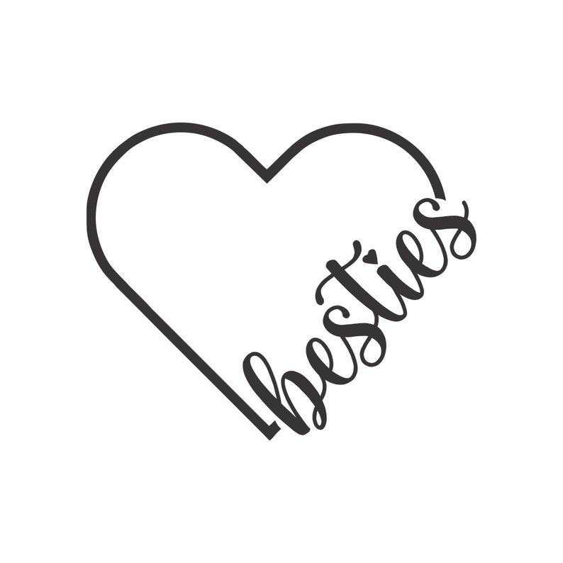 Besties Svg, Besties Heart Svg, Digital Download, Silhouette Cut File ...