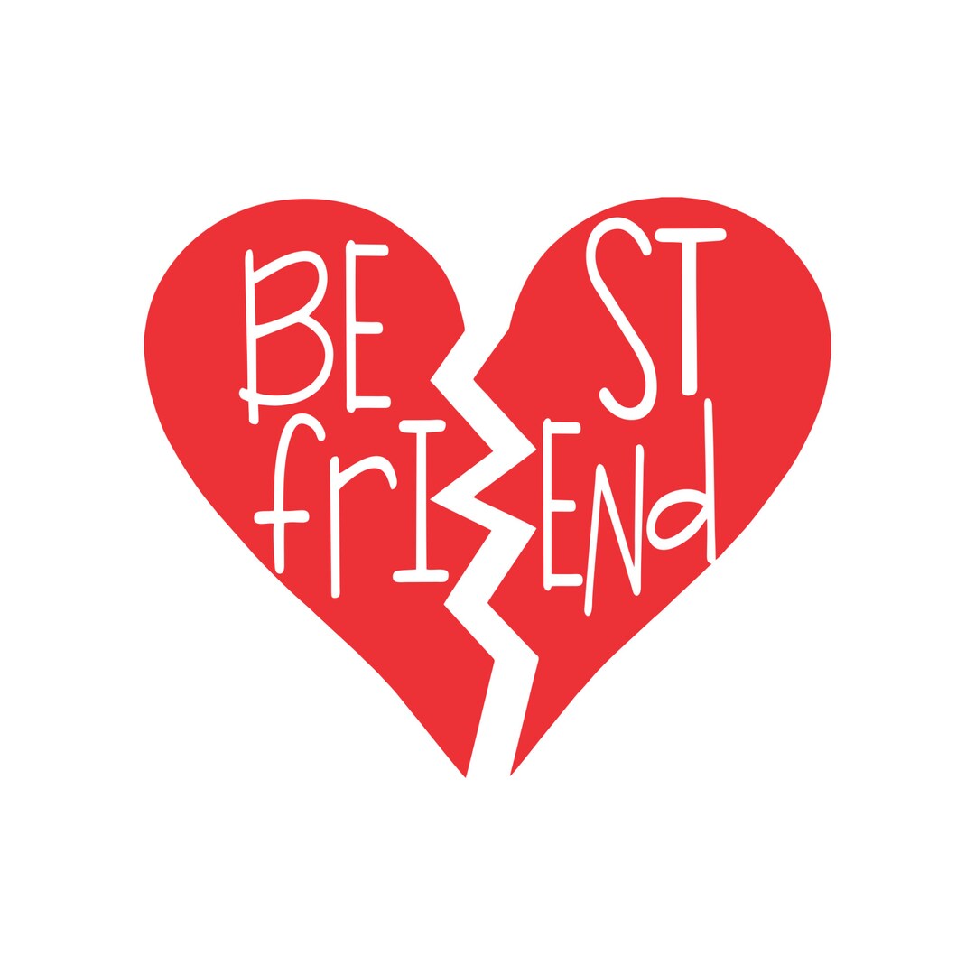 Best Friends Svg, Heart Svg, Silhouette Cut File, Digital Download ...