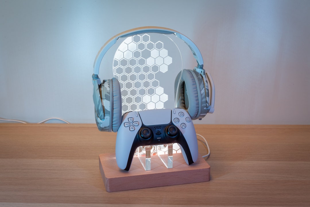 Personalised Controller Stand, RGB LED Gaming Station, Gamer Gift ...