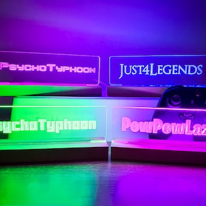 Game Streaming Personalised Name Display Twitch Streamer Edge Lit ...