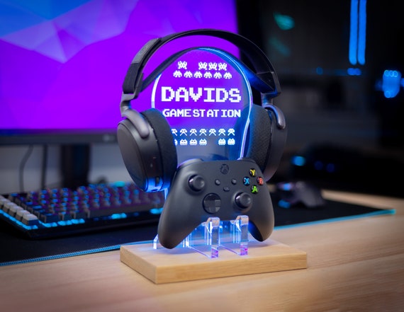 Personalised Retro Controller Stand RGB LED Gaming Station | Etsy